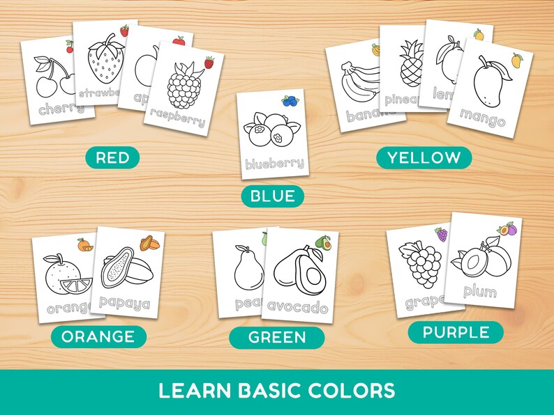 Fruits Coloring Page for Kids | Learn Colors Activity | Preschool ...