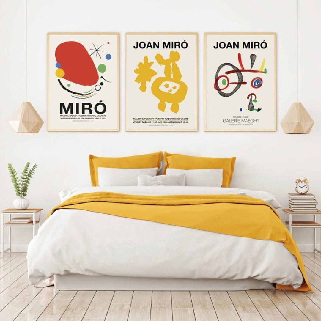 Set of 3 Prints, , Joan Miro Poster , Joan Miro Wall Art , Joan Miro ...