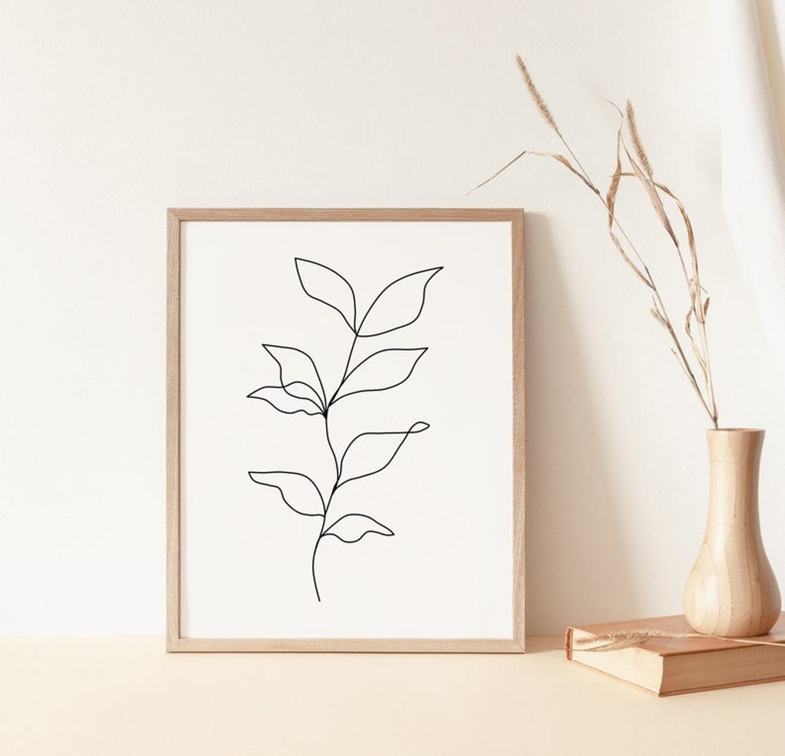 Floral Line Art Print Set of 3 , Flower Line Drawing , Floral Wall Art ...