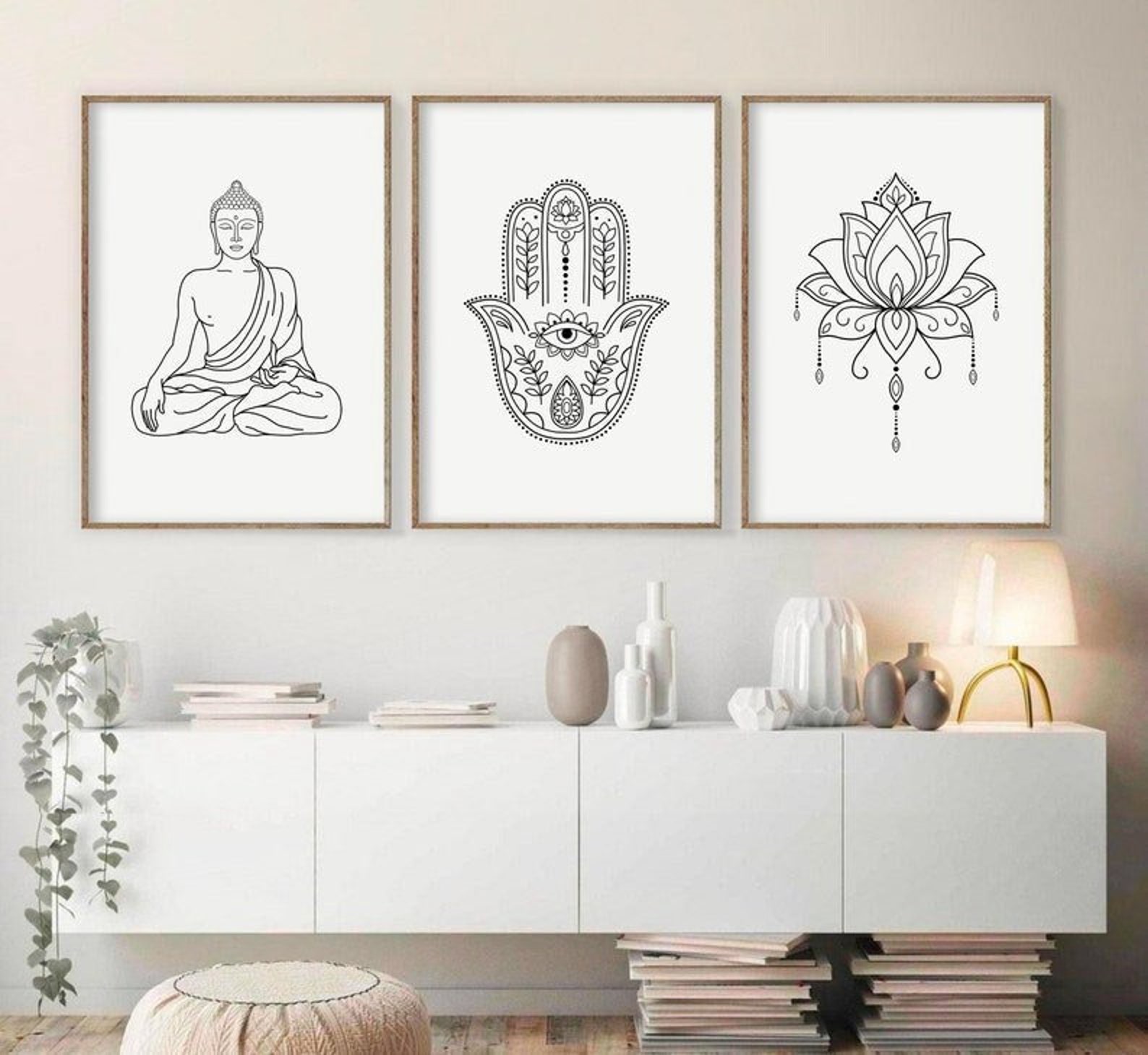 Zen Line Art Prints Set of 3 , Meditation Wall Art , Yoga Wall Art ...