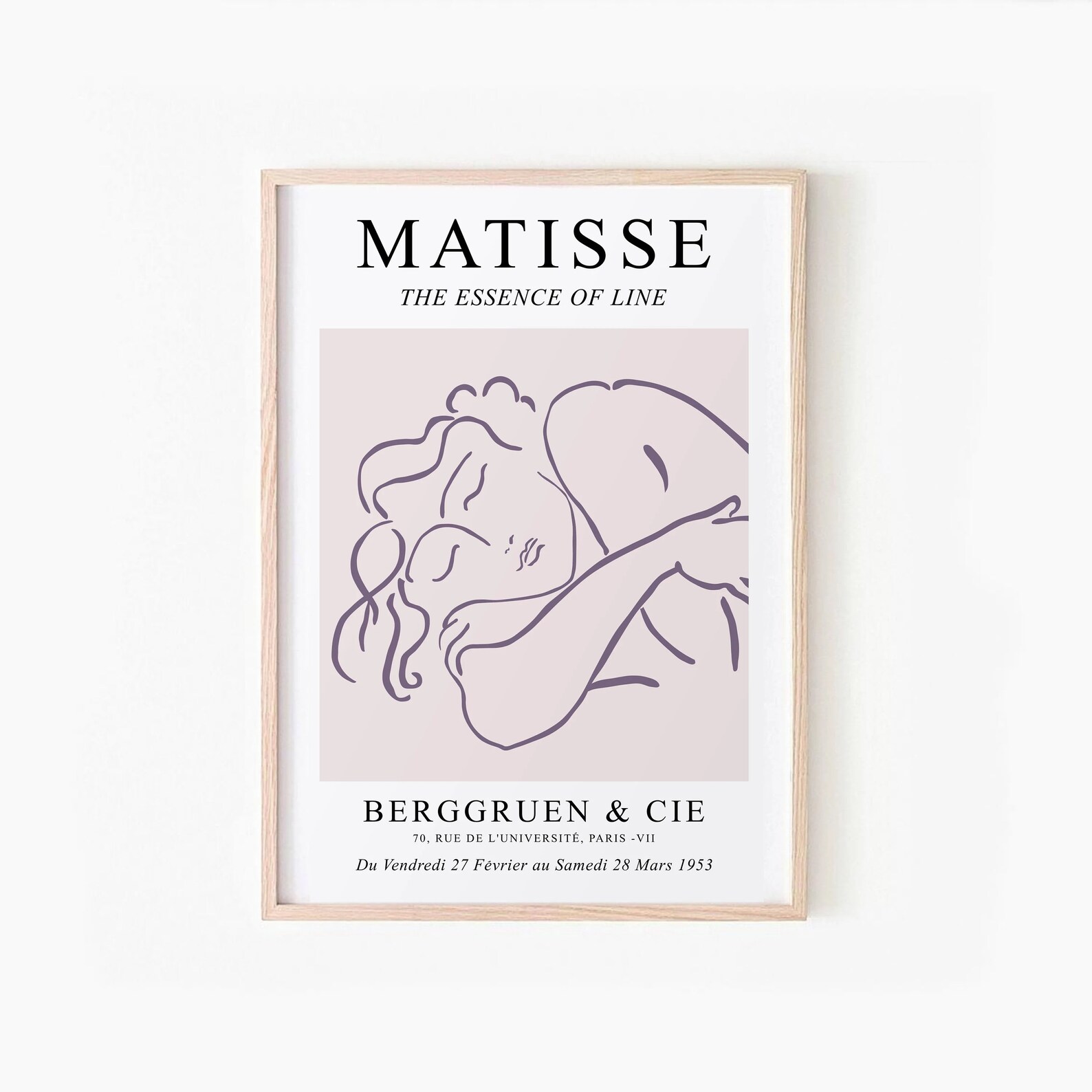 Pastel Matisse Print Set of 6, Blush Pink Lilac Grey Abstract Wall Art ...