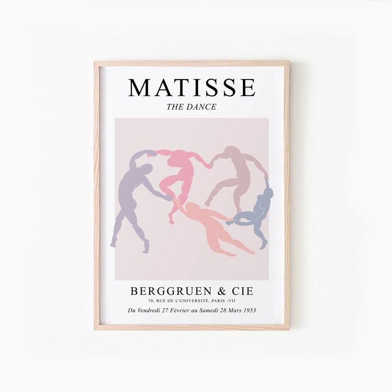 Pastel Matisse Print Set of 6, Blush Pink Lilac Grey Abstract Wall Art ...