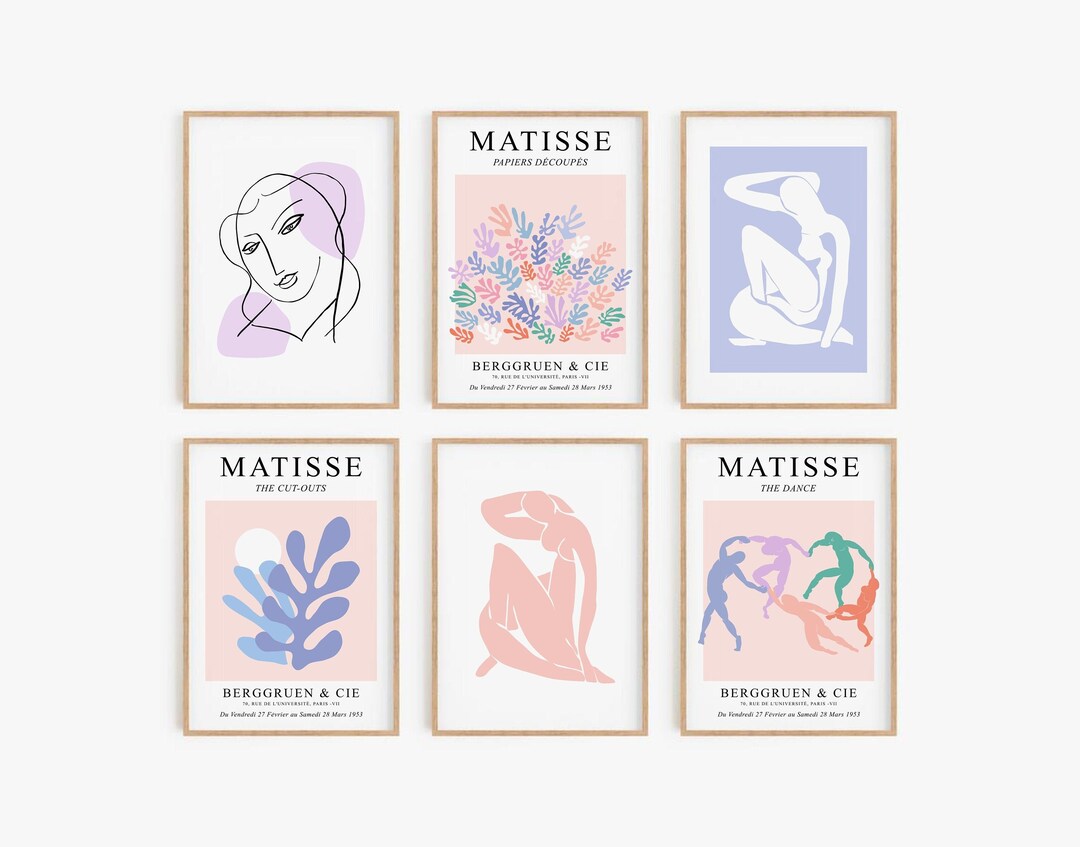 Matisse Print Set of 6, Matisse Exhibition Poster, Pastel Wall Art ...