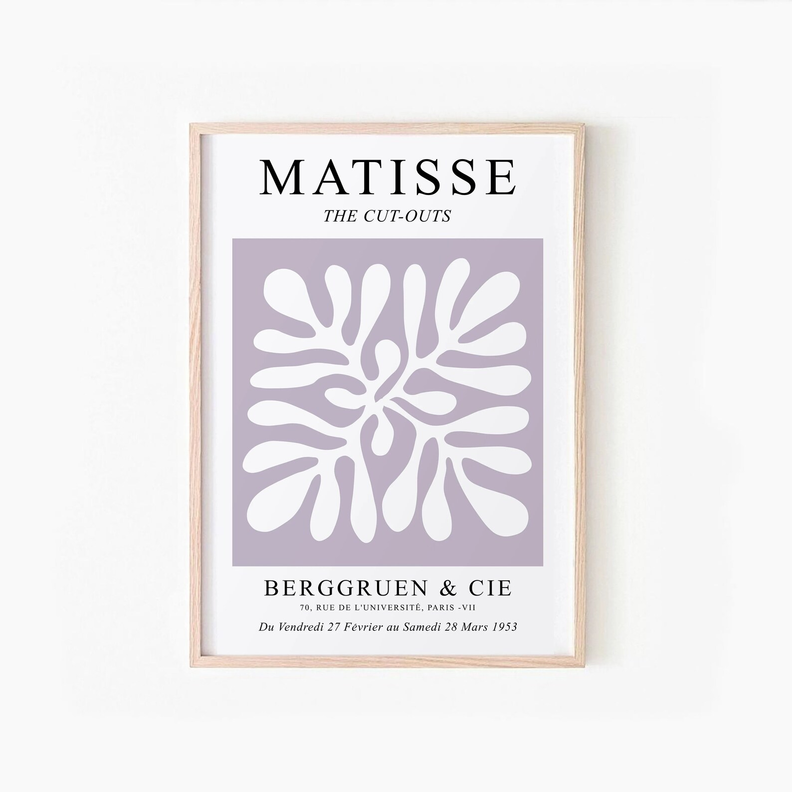 Pastel Matisse Print Set of 6, Blush Pink Lilac Grey Abstract Wall Art ...