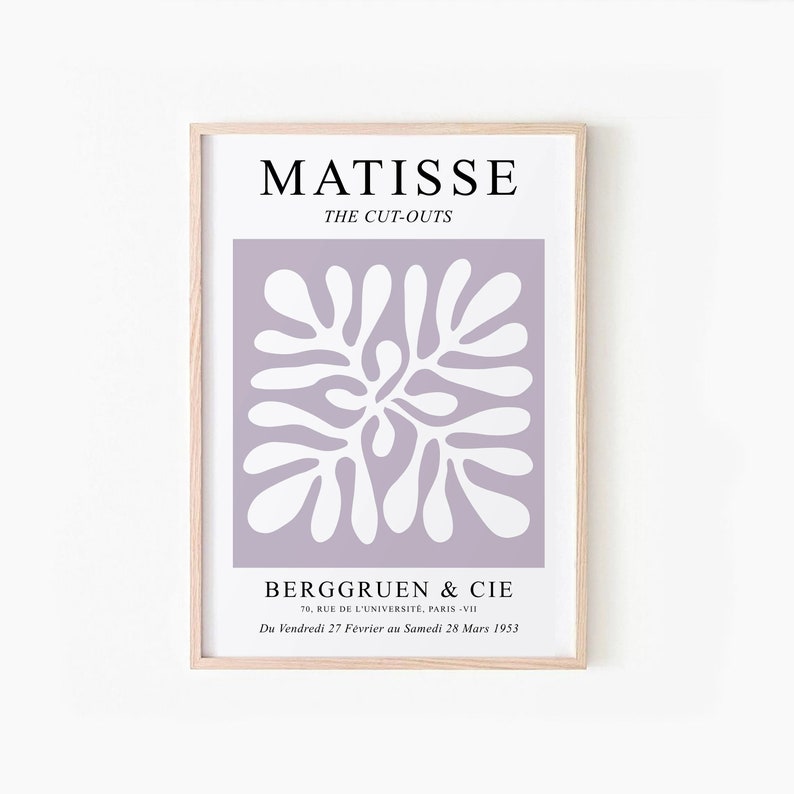 Pastel Matisse Print Set of 6, Blush Pink Lilac Grey Abstract Wall Art ...