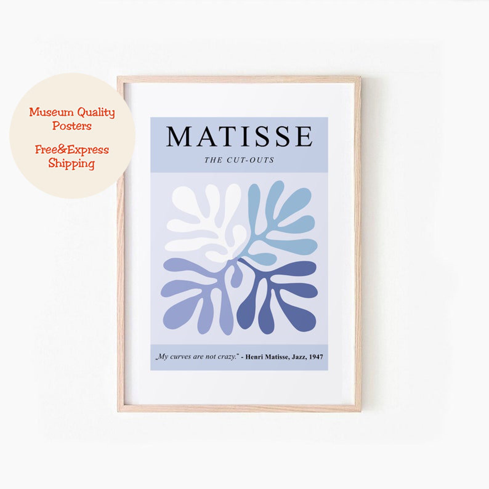 Baby Blue Matisse Print Set of 3 , Abstract Wall Art , Henri Matisse ...