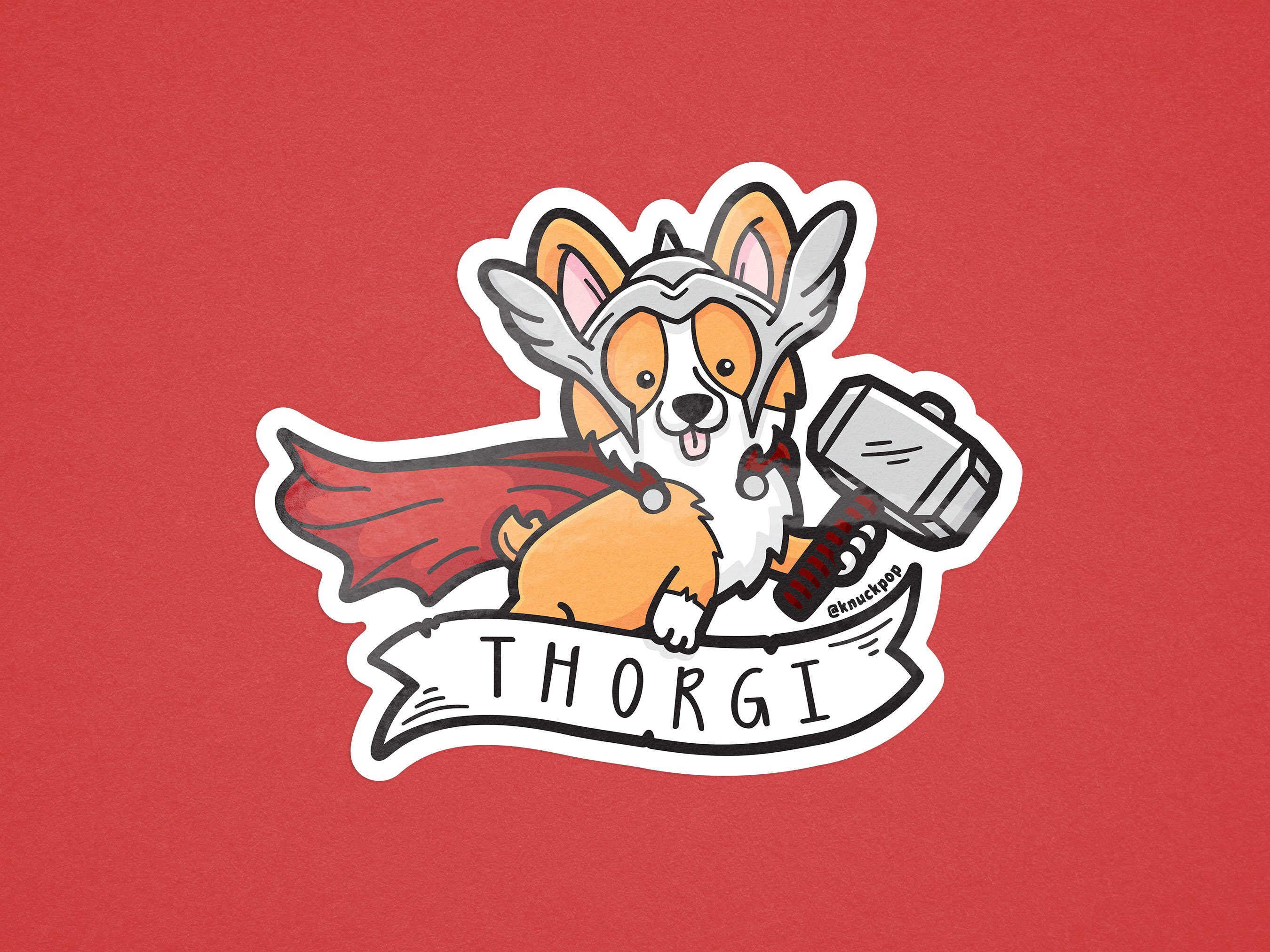 Thorgi God of Puppers Vinyl Sticker - Etsy
