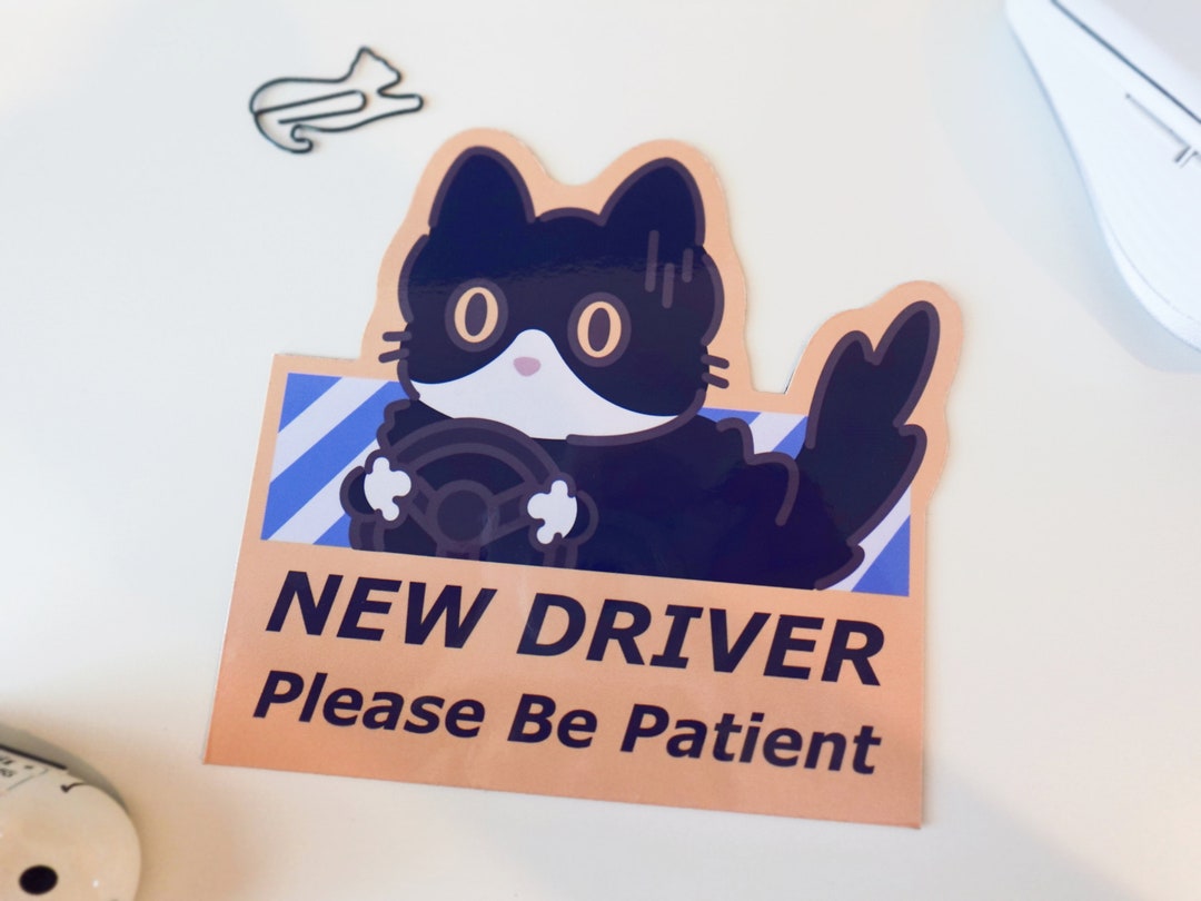 New Driver Vinyl Decal |CAT| Car Magnet Sign | Waterproof Magnet ...