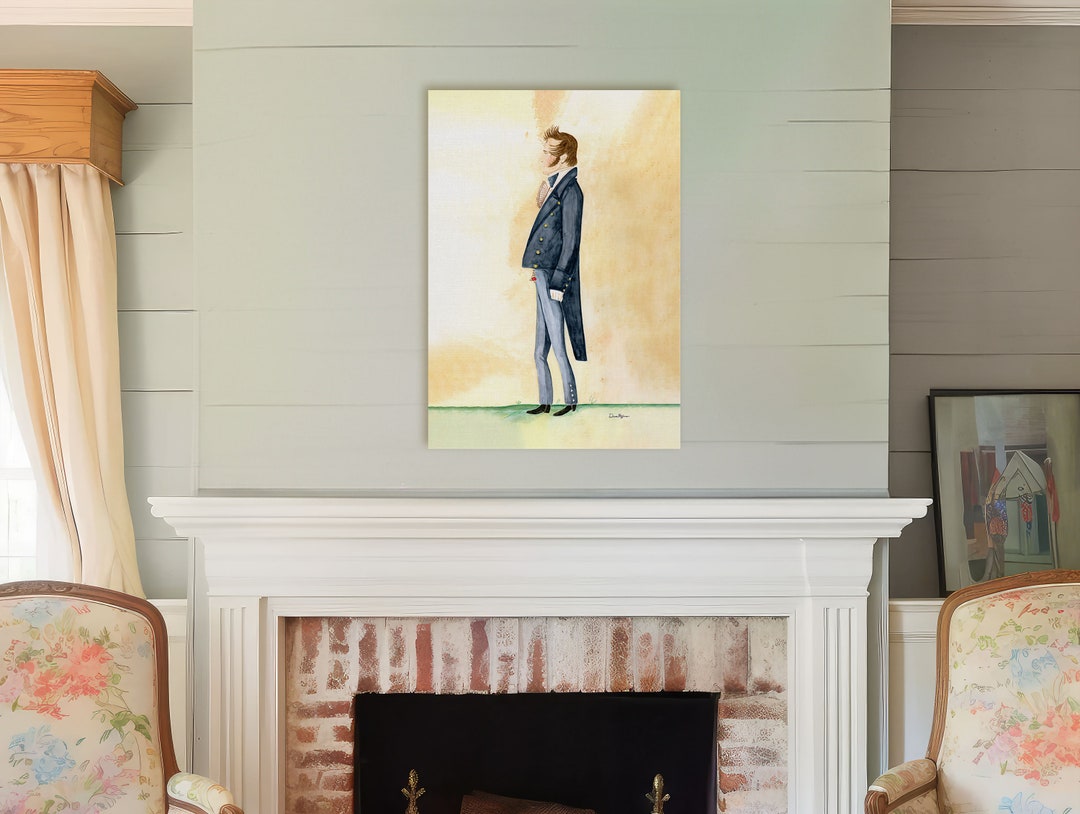 Stately Man Artwork L Folk Art Picture L Primitive Picture L Colonial ...