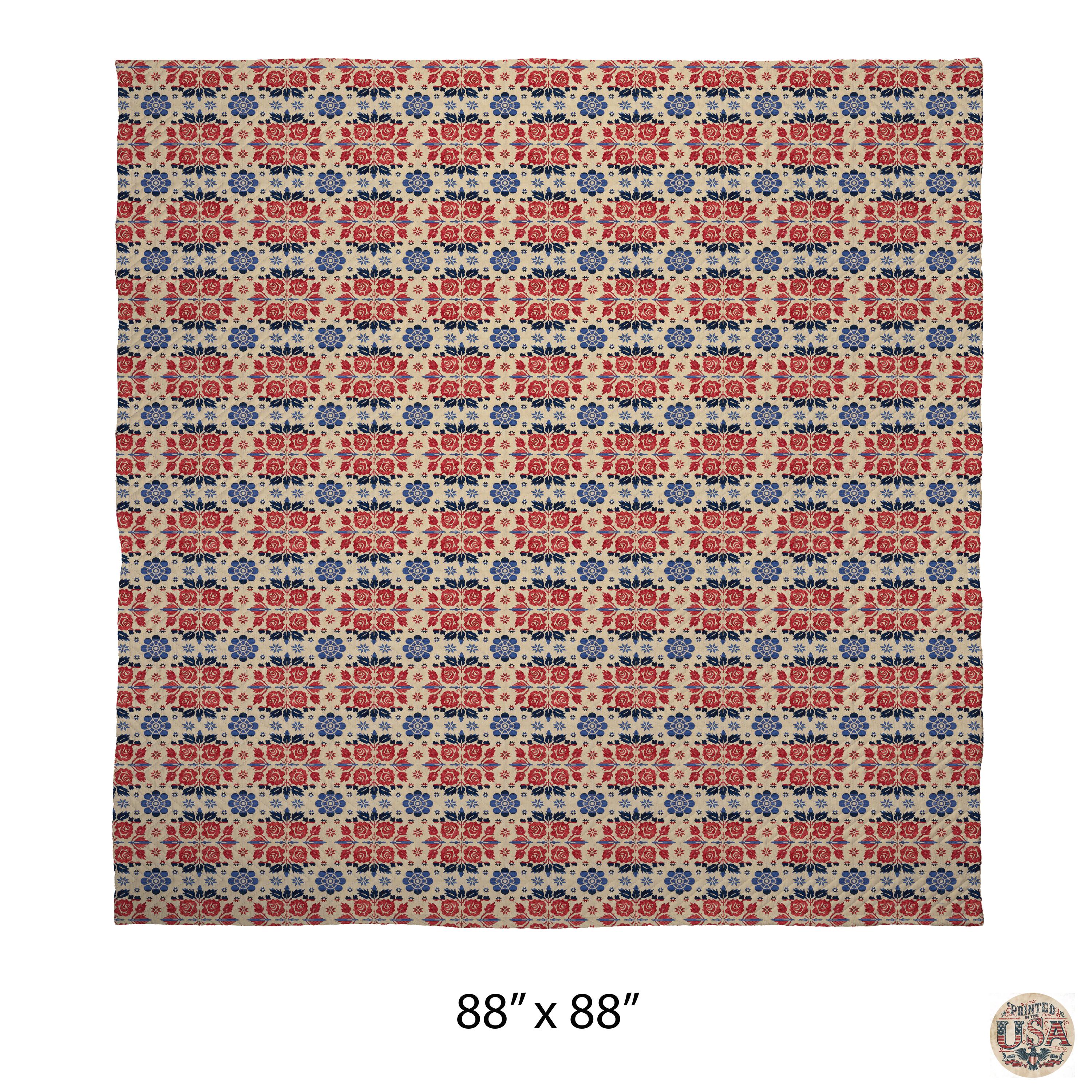 Heritage Blossom Quilted Coverlet - Primitive Textile, Early American ...