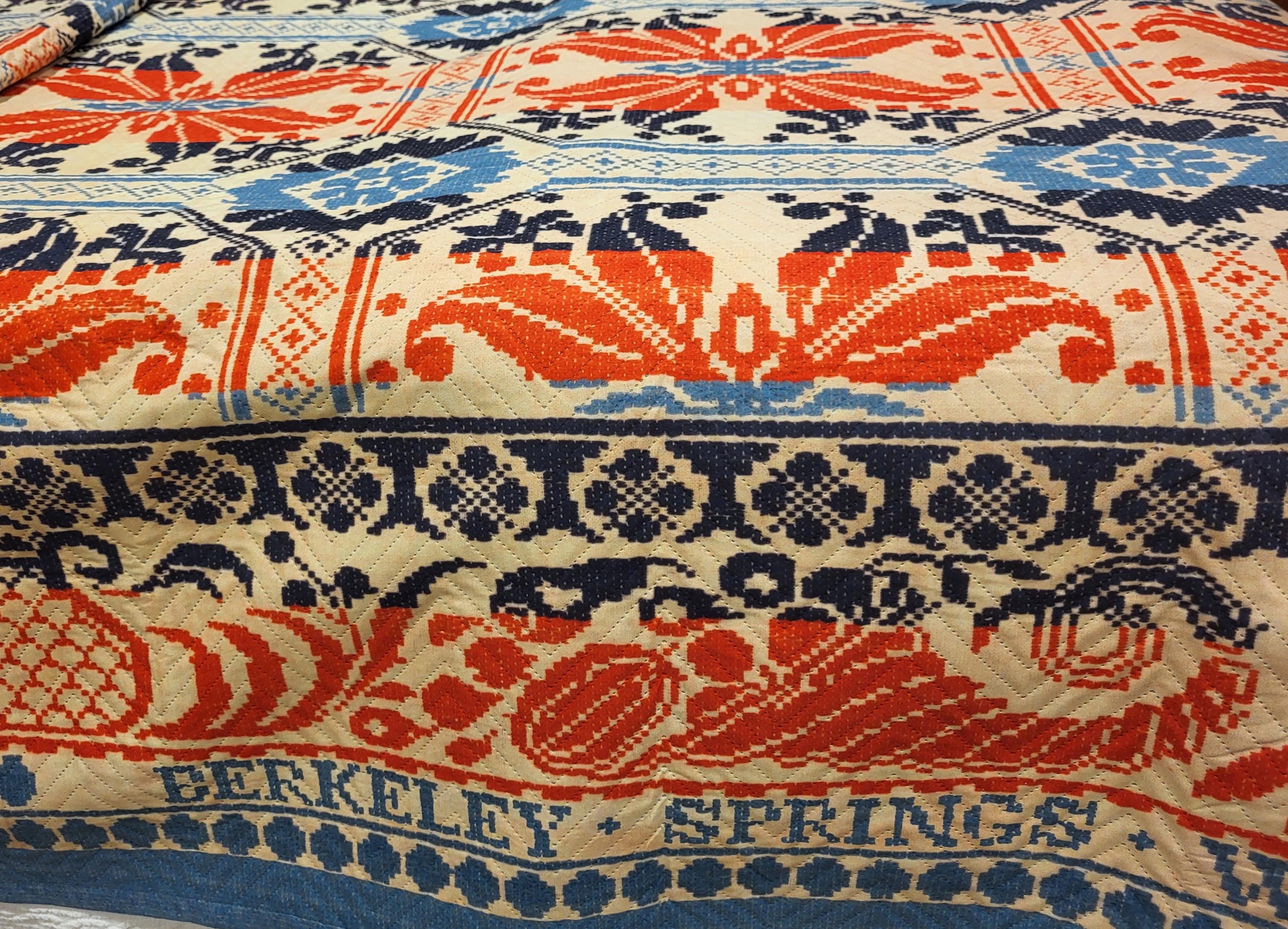 Colonial Quilted Coverlet - Primitive Textile, Early American Bedding ...