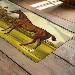 Vintage 18th Century Horse and Groomer Floor Rug - Retired Race Horse ...