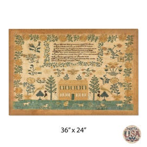 Homespun Colonial House Sampler Rug - Primitive Folk Art , Home Decor ...