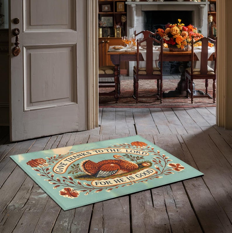 Early American Thanksgiving Accent Rug - Farmhouse Antique, Unique Home ...
