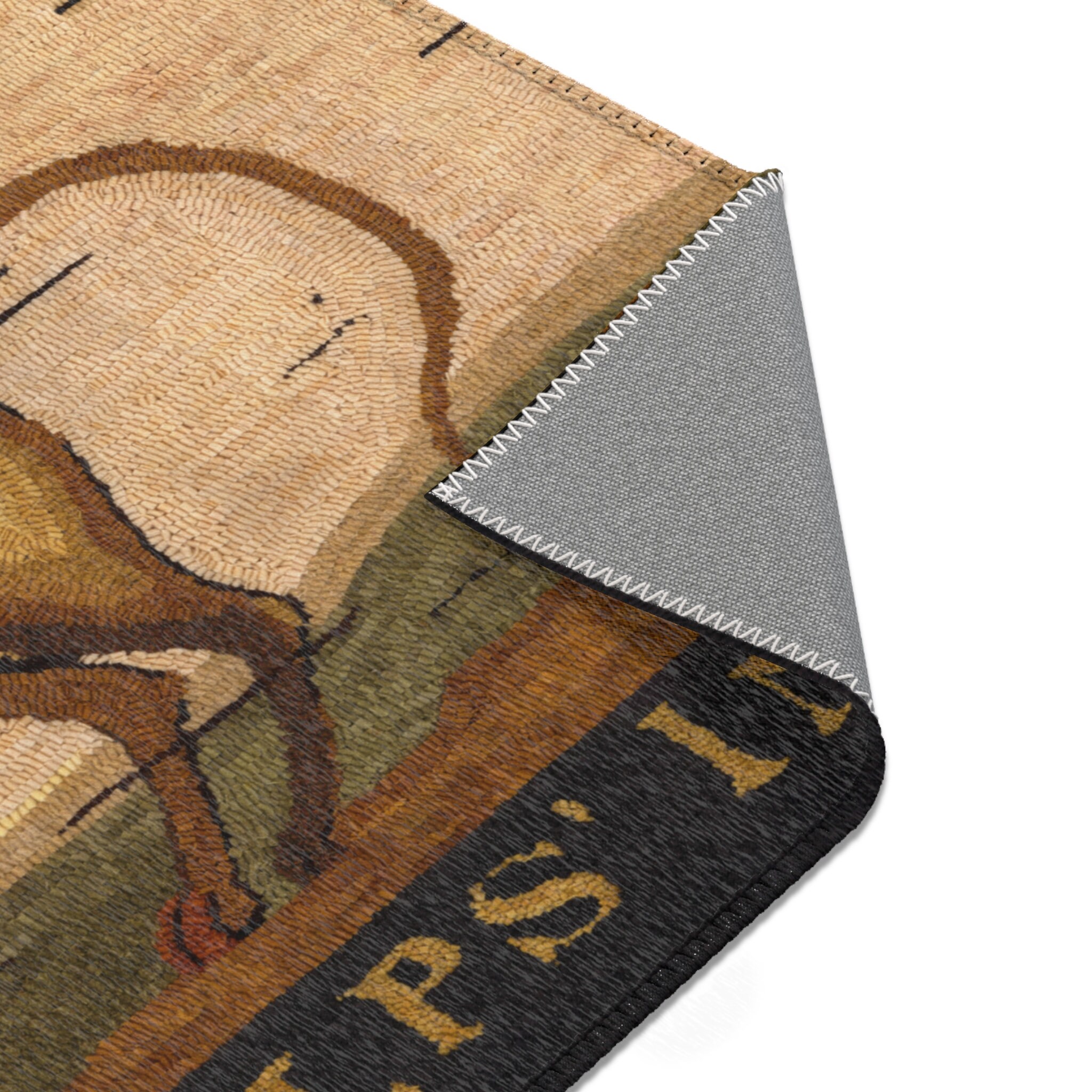 Handcrafted Tavern Inn Folk Art Floor Rug Colonial America Inspired ...