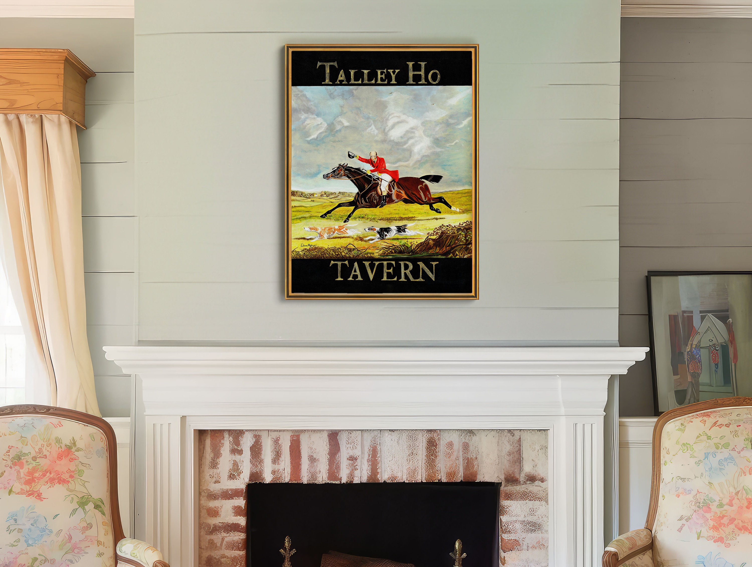 Talley Ho Tavern Sign L Hunt L 18th Century L Home Decor L Primitive ...