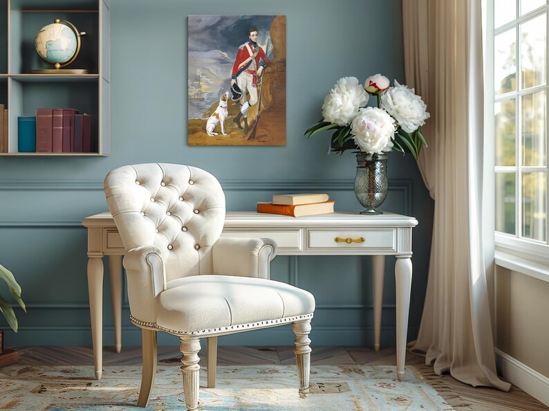 Antique Print of British Naval Officer 18th Century Portrait, Antique ...