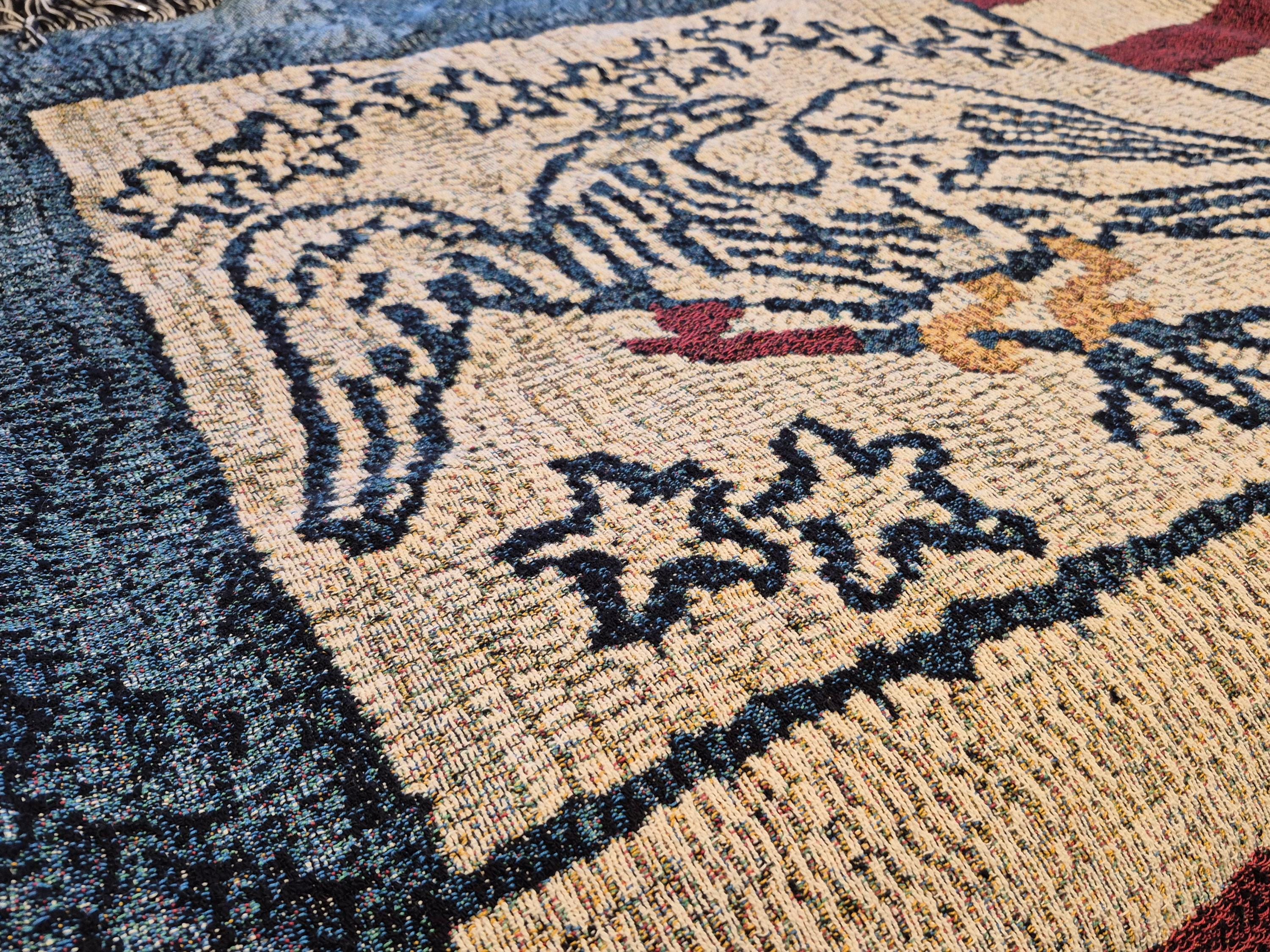 Eagle Flag Woven Blanket - Handmade Americana, Home Decor, Primitive ...