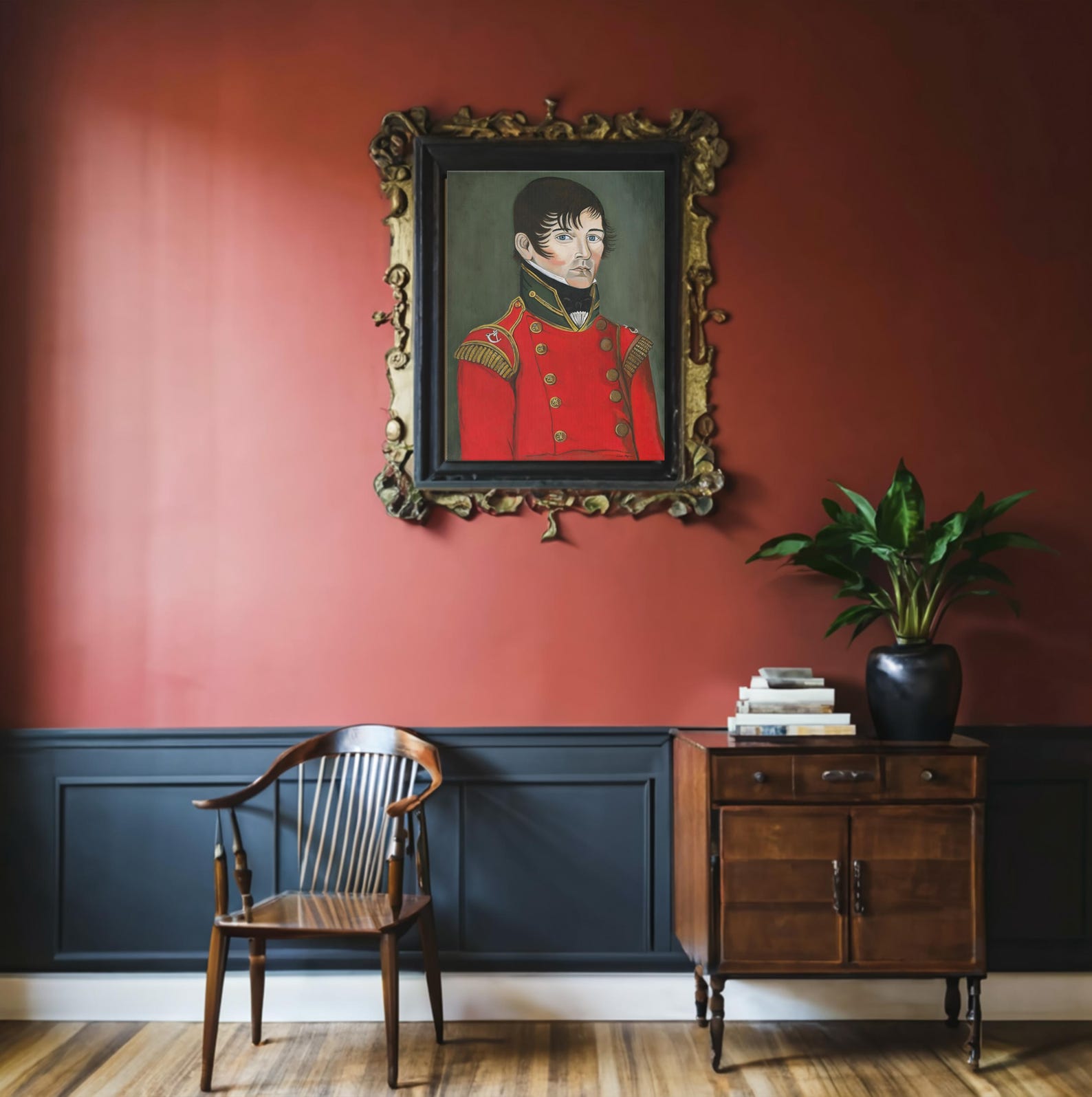 Portrait of a Canadian Military Officer - Early 19th Century, Antique ...