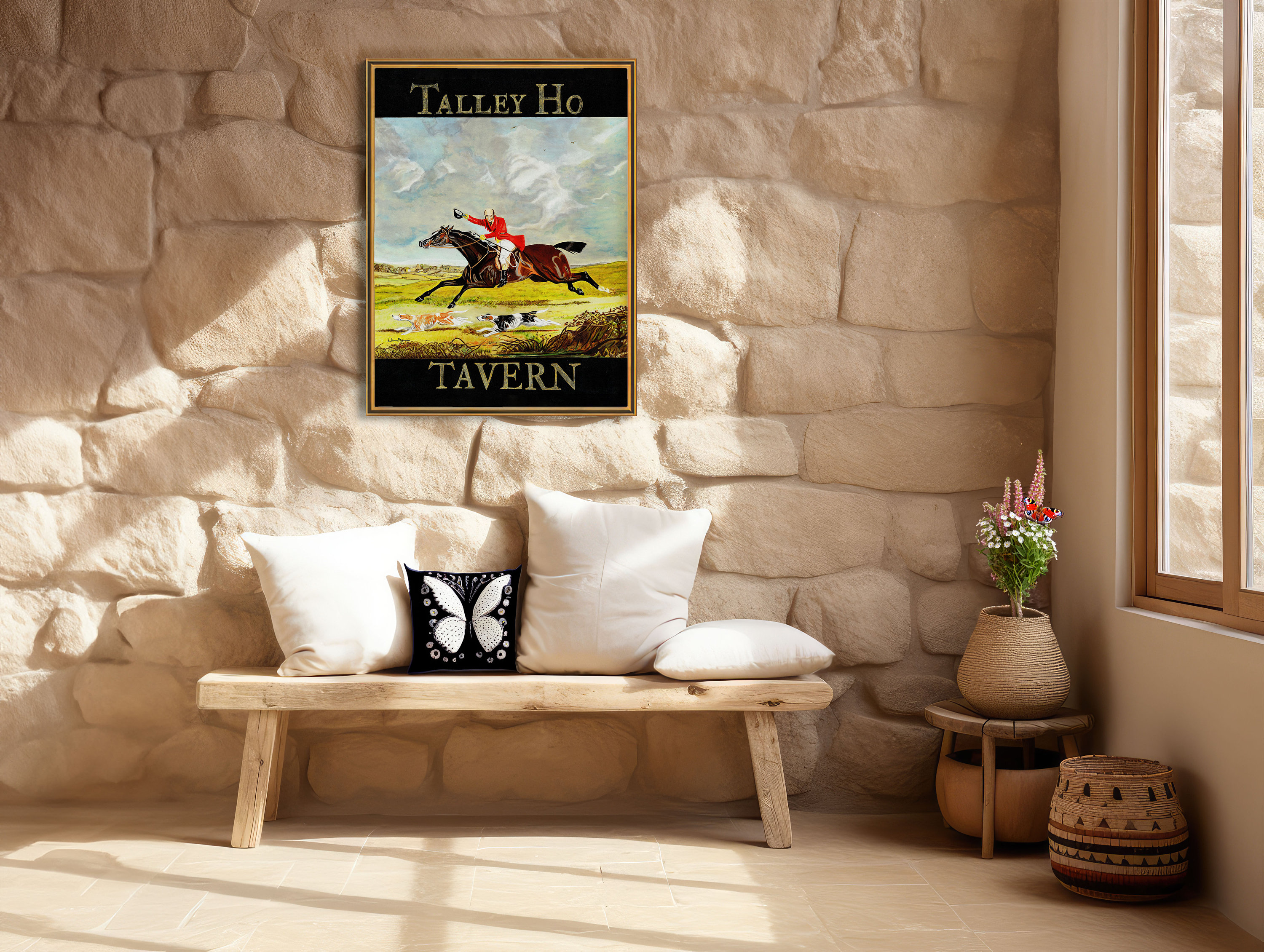 Talley Ho Tavern Sign L Hunt L 18th Century L Home Decor L Primitive ...