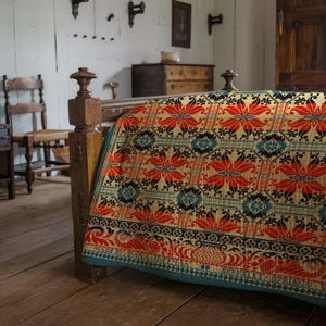 Colonial Quilted Coverlet - Primitive Textile, Early American Bedding ...