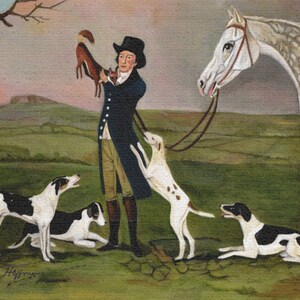 The Fox Hunt Floor Mat, Antique English Decor, Farmhouse Vintage, 18th ...