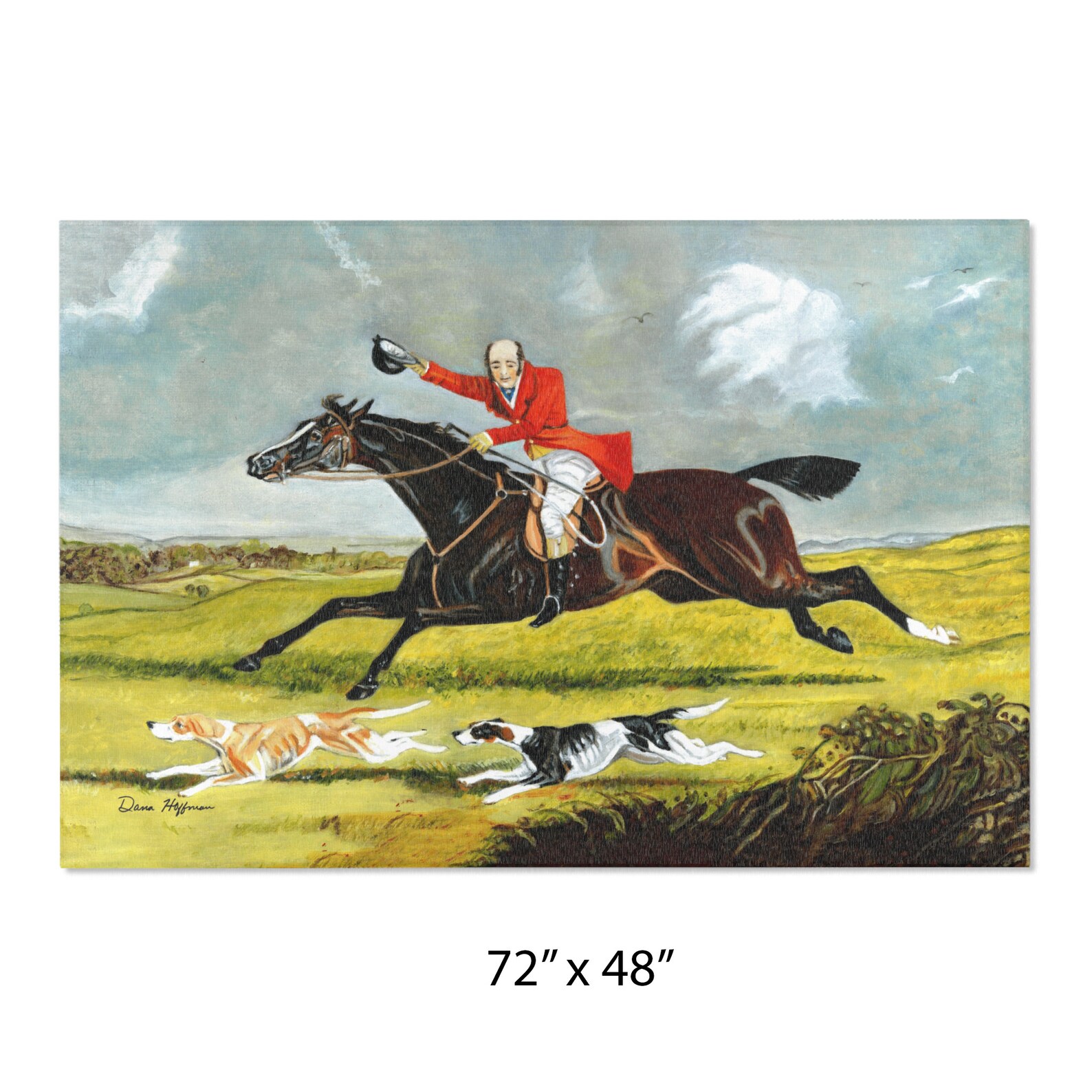 Talley Ho Hunt Rug, Fox Hunt, 18th Century, Home Decor, Primitive Art ...