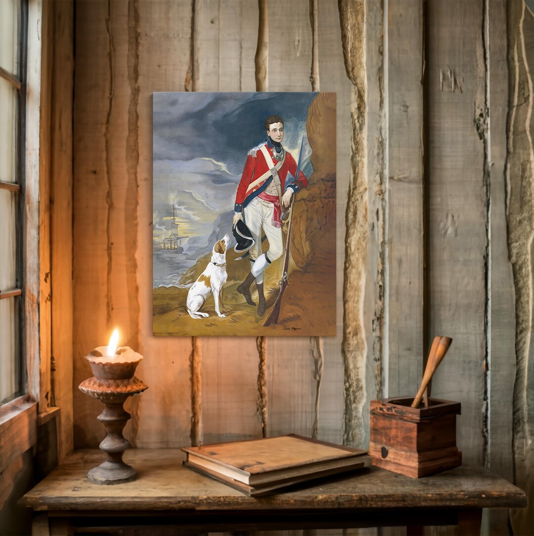 Antique Print of British Naval Officer - 18th Century Portrait, Antique ...