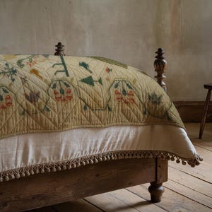 Adam and Eve Sampler Quilted Coverlet - Primitive Textile, Early ...