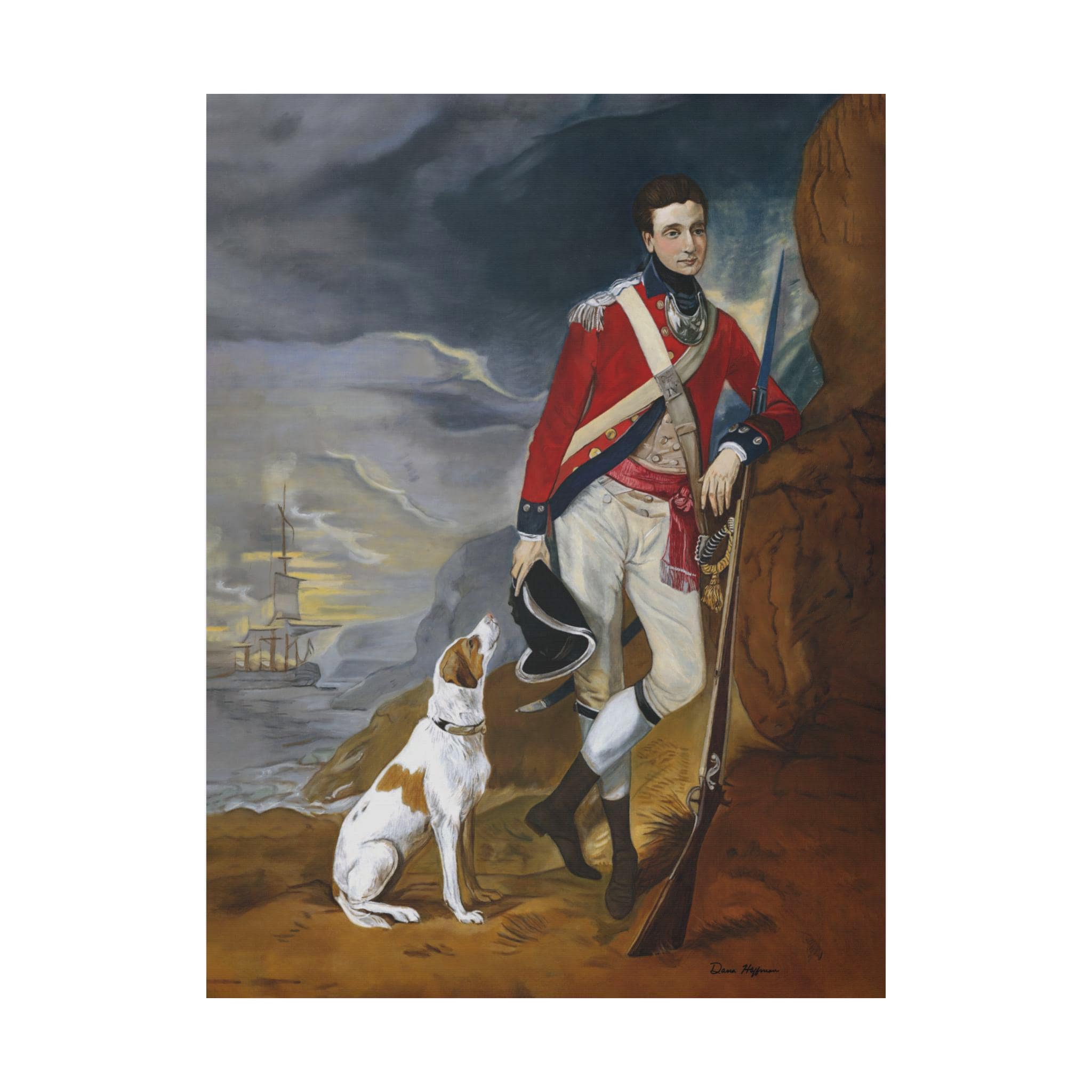 Antique Print of British Naval Officer - 18th Century Portrait, Antique ...