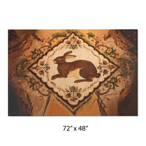 Colonial America Inspired Rabbit Folk Art Rug - Handmade Home Decor ...