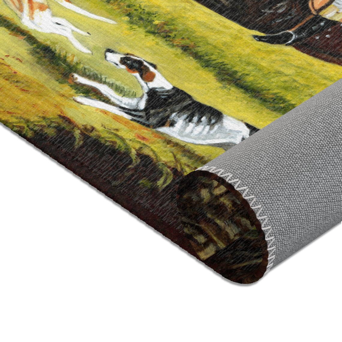 Talley Ho Hunt Rug, Fox Hunt, 18th Century, Home Decor, Primitive Art ...