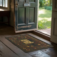 Homespun Colonial House Sampler Rug - Primitive Folk Art , Home Decor ...