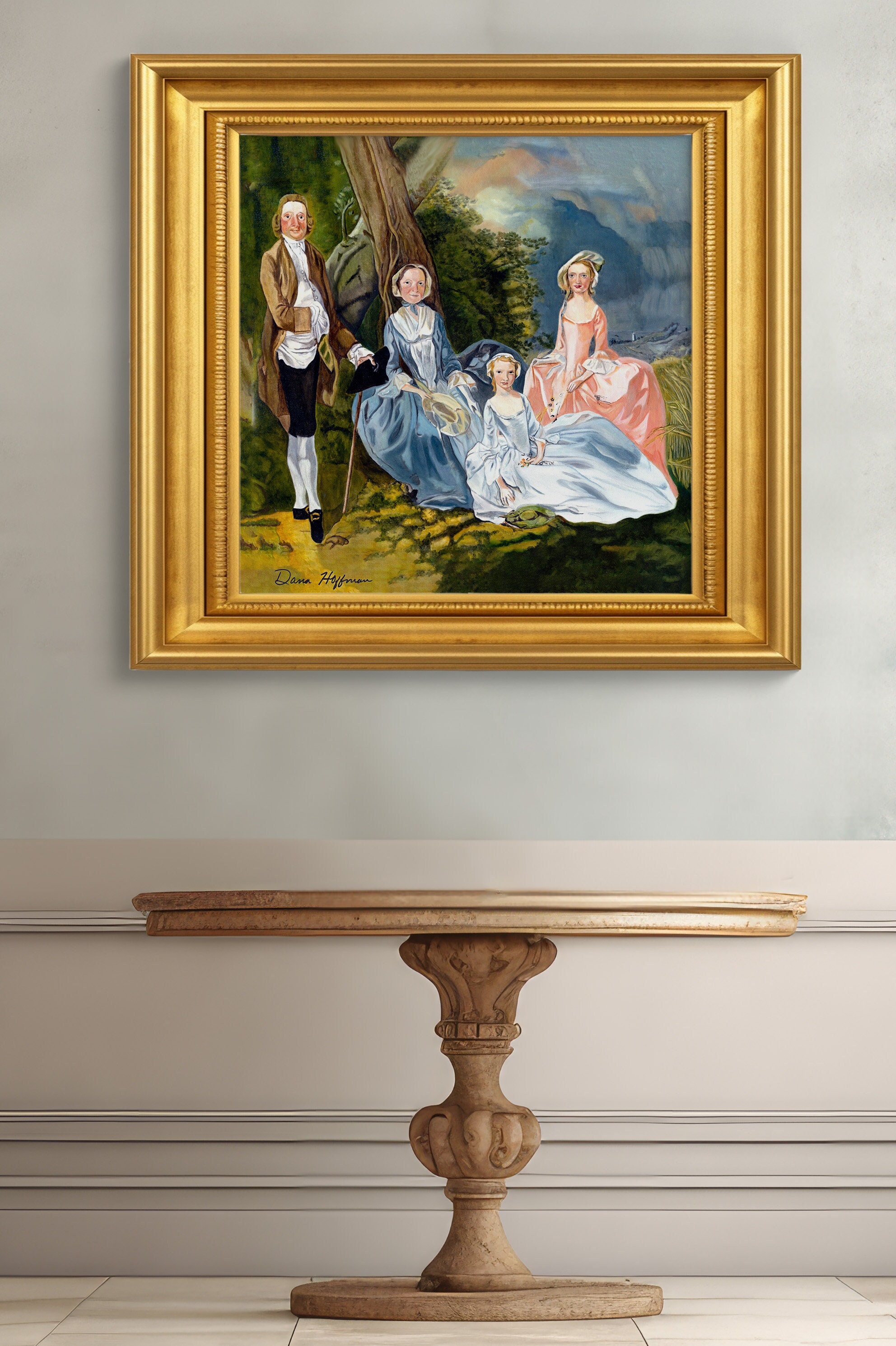 Colonial Family Artwork L Colonial L Folk Art Decor L Colonial Decor L ...