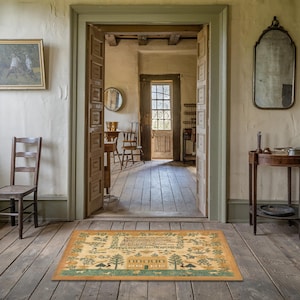 Homespun Colonial House Sampler Rug - Primitive Folk Art , Home Decor ...