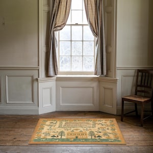 Homespun Colonial House Sampler Rug - Primitive Folk Art , Home Decor ...