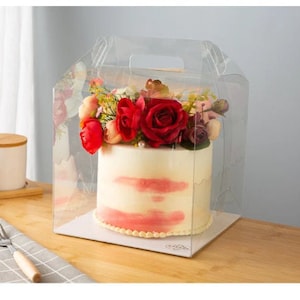 6" Transparent Cake Box With Handle - Etsy