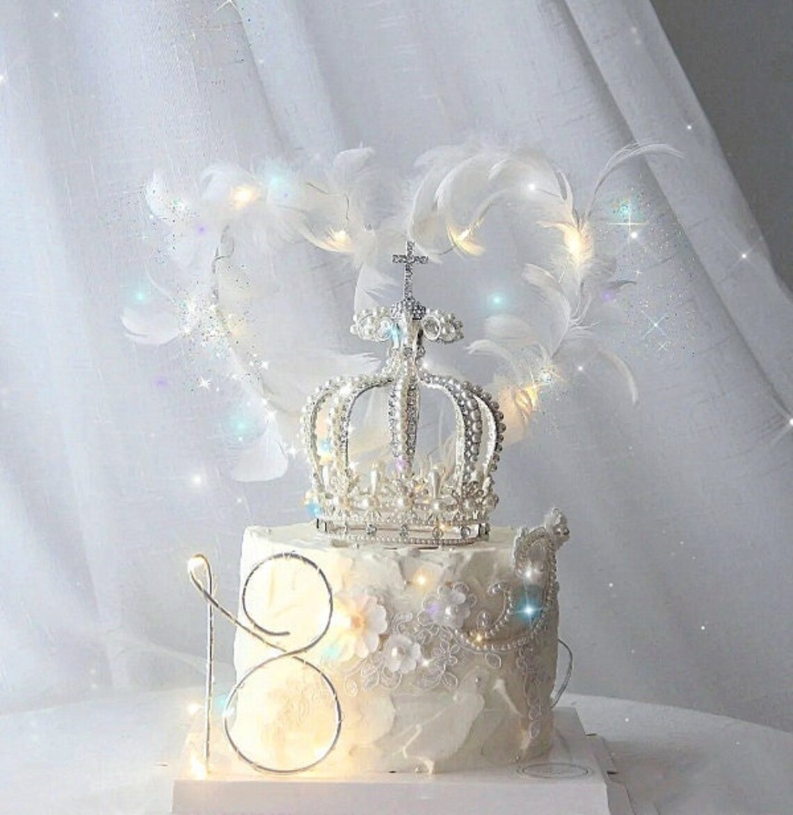 Noble Cross Crown Cake Topper Set - Etsy