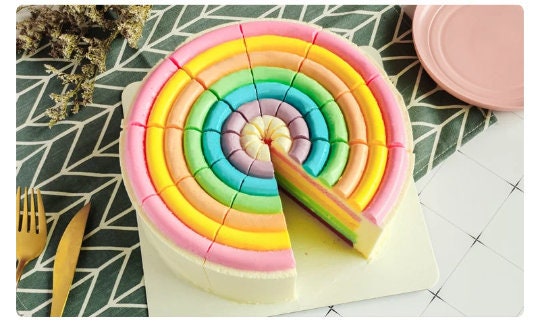 Silicone Mold of Rainbow Circle Cake - Etsy