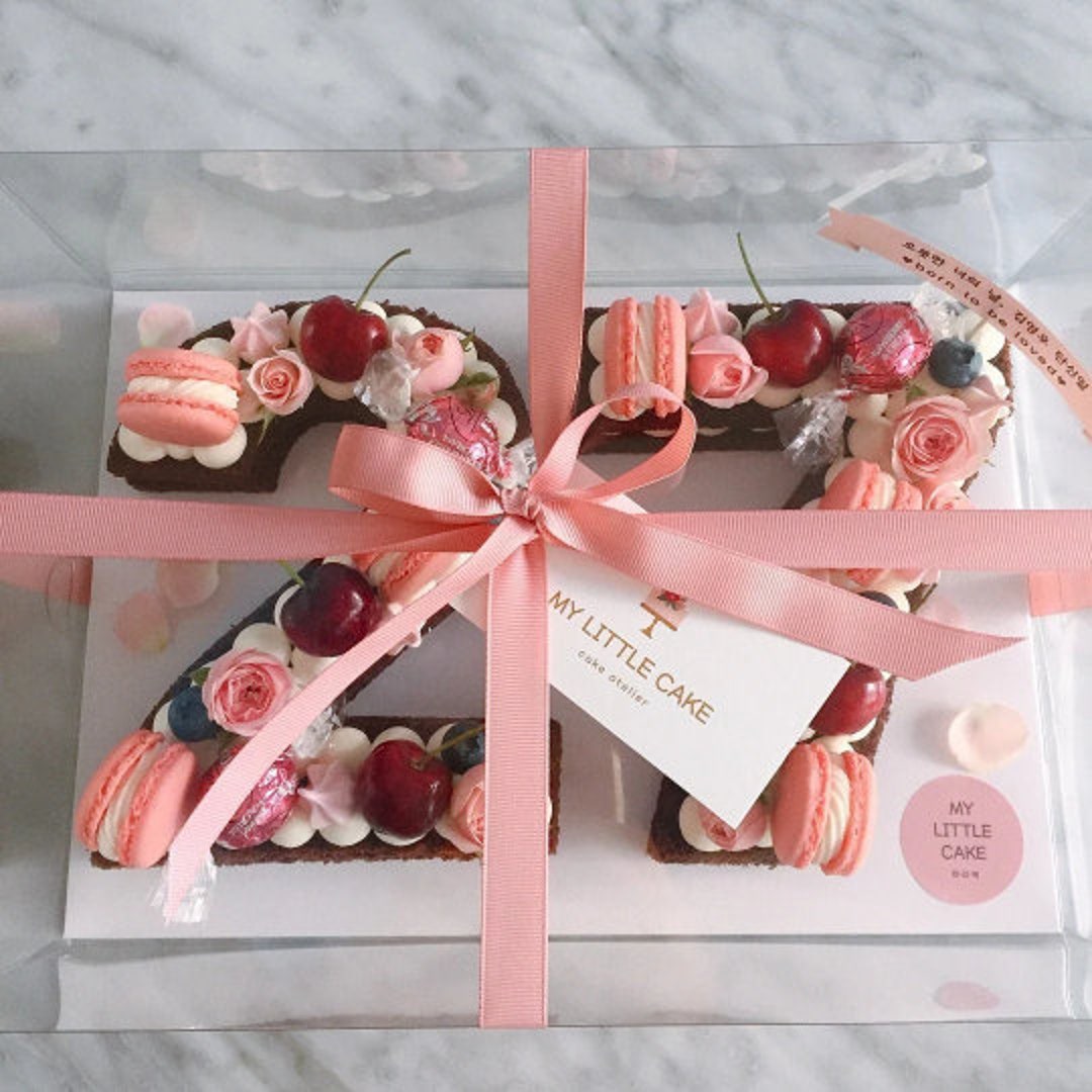 Transparent Clear Cake Dessert Box Clear PET Age Number Cake Box Folded ...