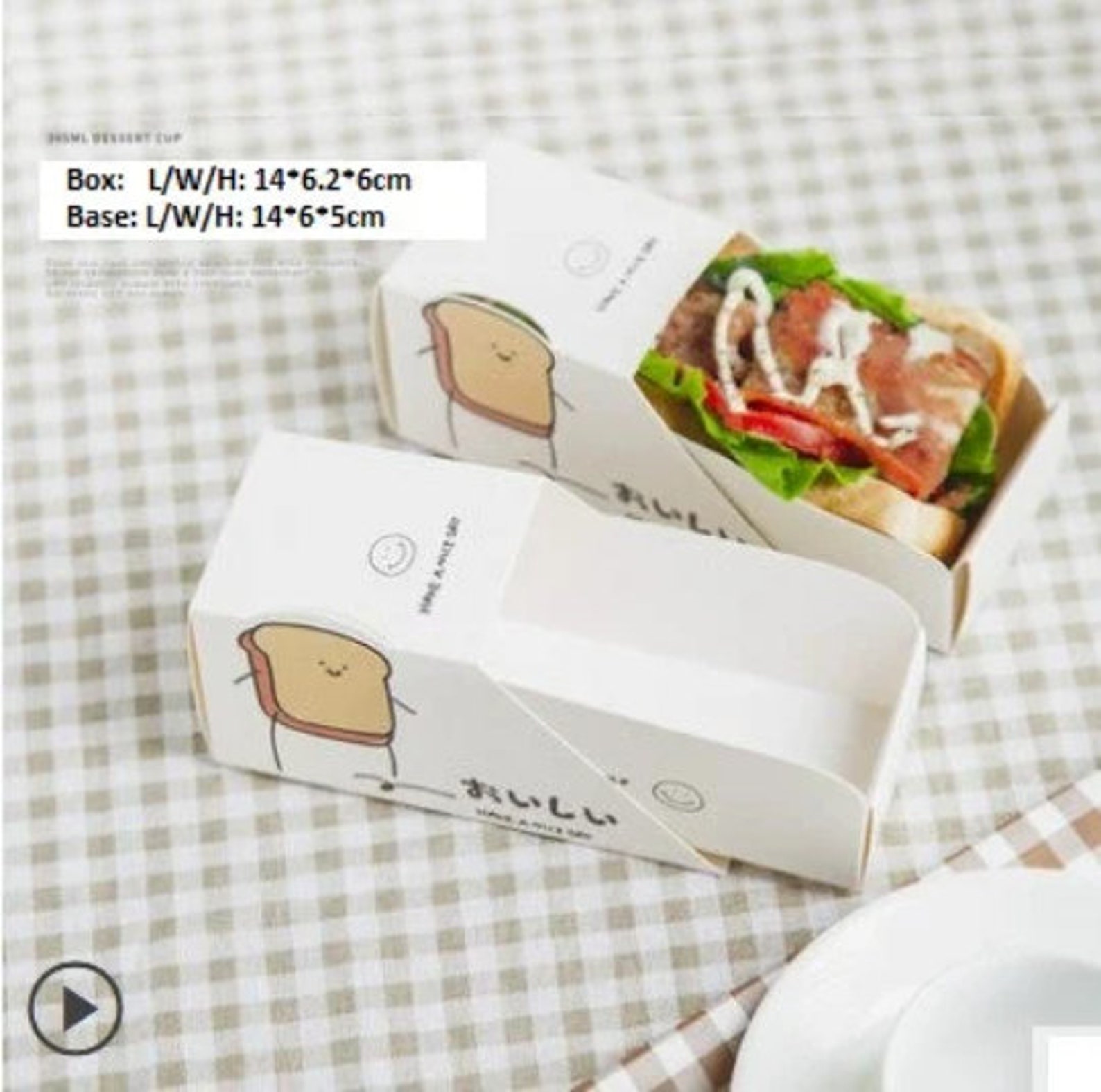 Sandwich Packaging Box 10 Sets - Etsy