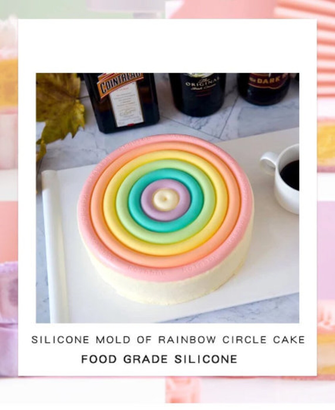 Silicone Mold of Rainbow Circle Cake - Etsy