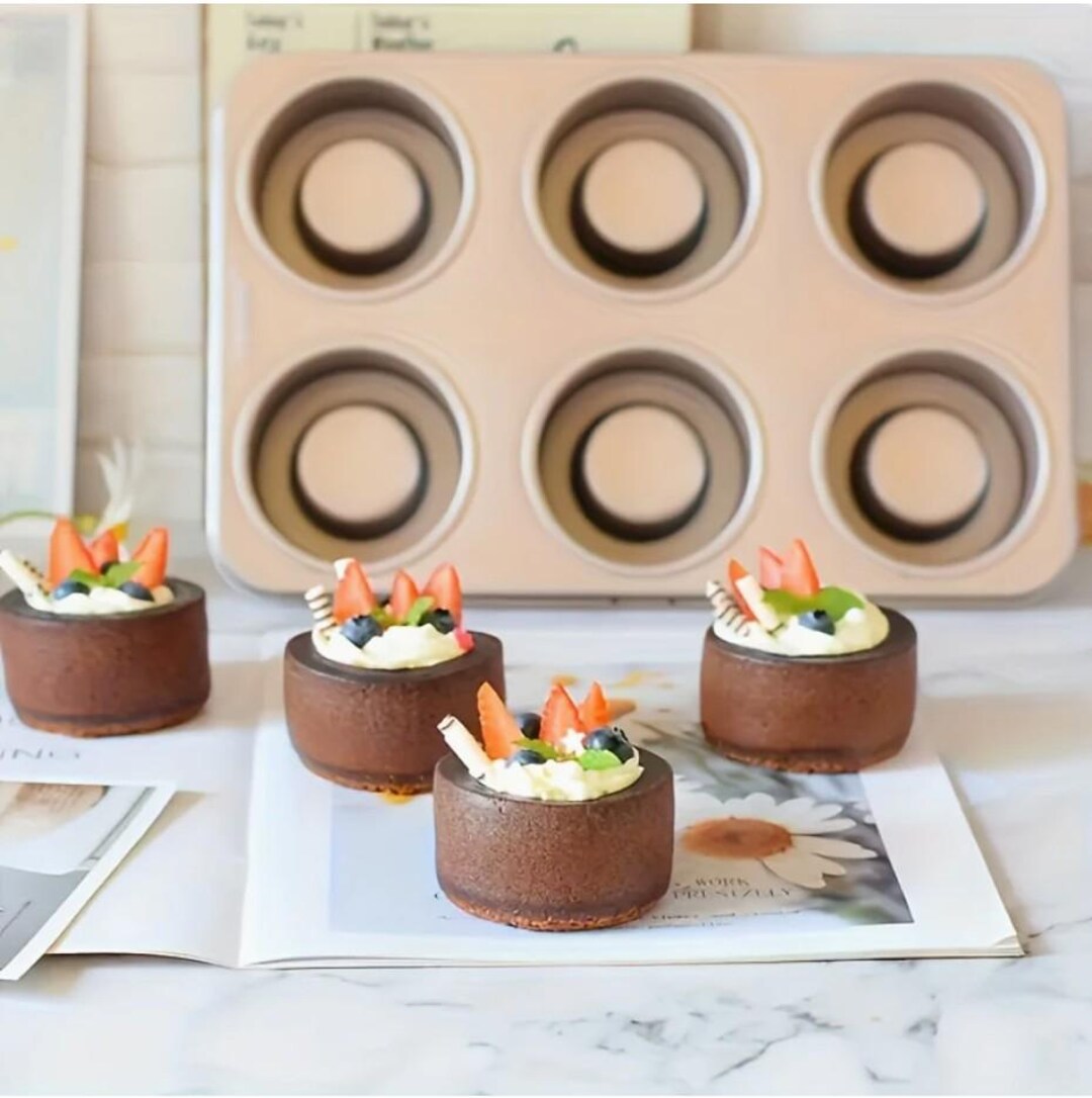 6-cavity Stainless Steel Cupcake, Desserts, Oven Baking, Muffin, Bread ...