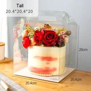 6" Transparent Cake Box With Handle - Etsy