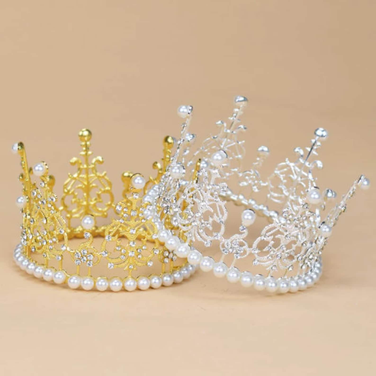 Pearl Style Crown Cake Topper gold or Silver - Etsy