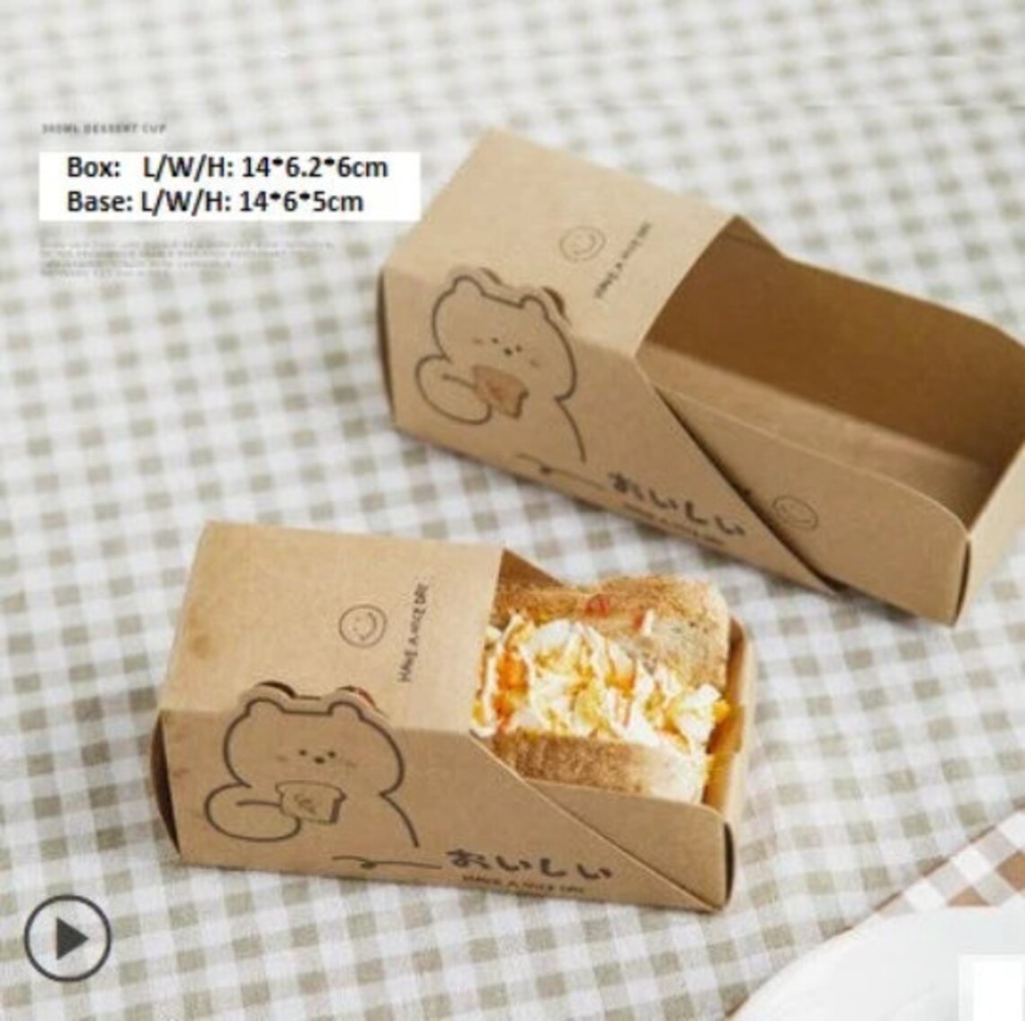 Sandwich Packaging Box 10 Sets - Etsy