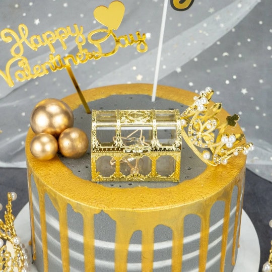 Golden Treasure Box Cake Topper - Etsy
