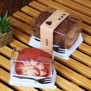 Mini Clear Plastic Swiss Roll Cake Box With Fork Set ( 10pcs Set) - Etsy