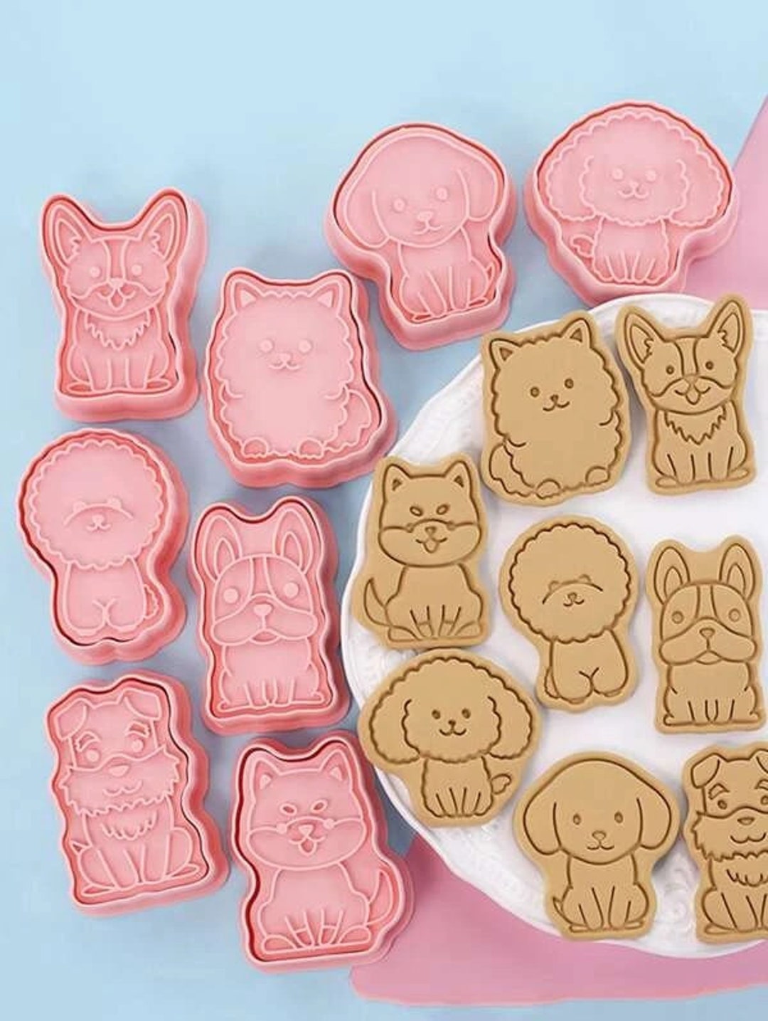 8pcs Dog Shaped Cookie Stamp - Etsy