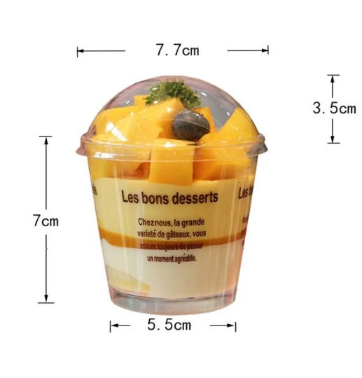 Disposable Dessert Cake Cups With Lids & Spoons 200ml 20pcs Set - Etsy